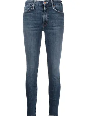 MOTHER Distressed Skinny Jeans - Blue