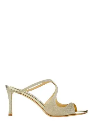 JIMMY CHOO Anise 75 Mules - Platinum Ice