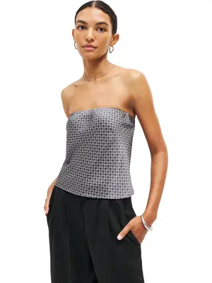 REFORMATION Spritz Silk Strapless Top Cravat