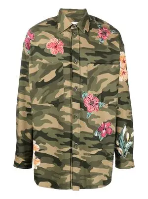 Faith Connexion Floral Camouflage-print Shirt - Green
