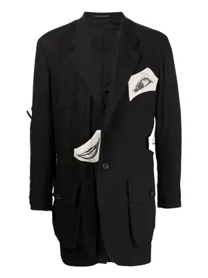 Yohji Yamamoto Graphic-print Blazer - Black