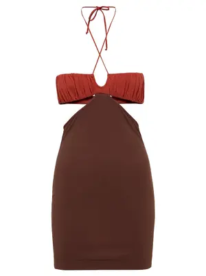 NENSI DOJAKA Cutout Mini Dress - Brown