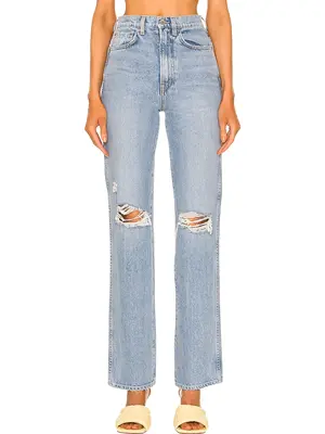 GRLFRND Sara Super High-rise Slim Straight Jeans - Red Rock