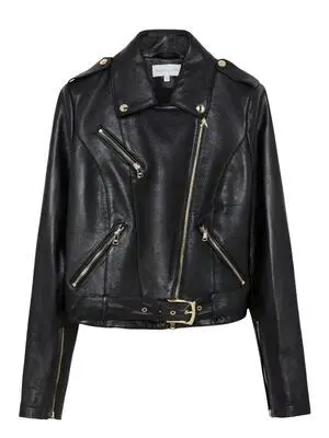 Patrizia Pepe Long Sleeve Biker Jacket - Black