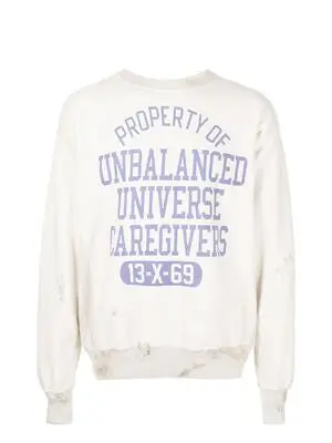 SAINT MXXXXXX Graphic-print Cotton Sweatshirt - White