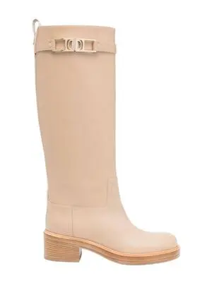 FERRAGAMO Gancini Knee-high Boots - Brown