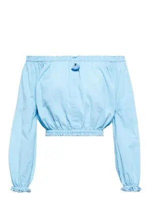 Poupette St Barth Galia Off-shoulder Top - Blue