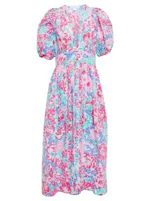 Poupette St Barth Reine Floral Midi Dress - Multicoloured