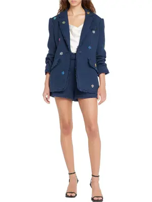 Cinq À Sept Cinq A Sept Allen Boucle Shorts Navy