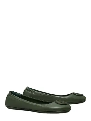 Tory Burch Tory Burch Minnie Travel Ballet Flats Dark Emerald