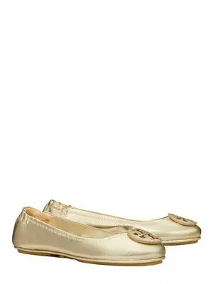 Tory Burch Tory Burch Minnie Travel Ballet Flats Spark Gold