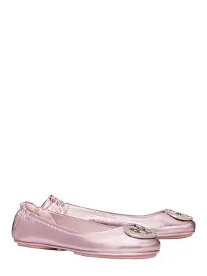 Tory Burch Minnie Travel Ballet Flats - Sparkle Pink