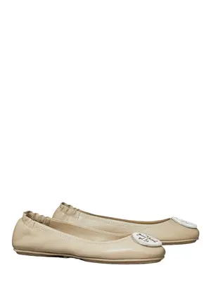 Tory Burch Tory Burch Minnie Travel Ballet Flats Stone Gray