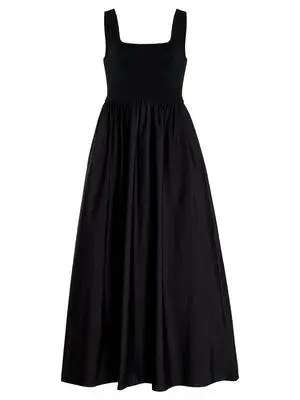 MATTEAU Ribbed-Knit And Cotton Maxi Dress