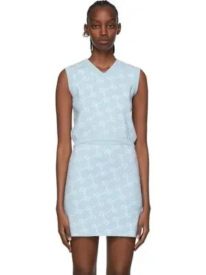 Rokh Viscose-Blend Knit Vest 29lightbluewhiteembl