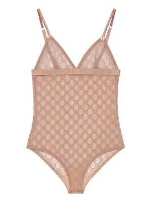 Gucci Gg Tulle Bodysuit - Pink