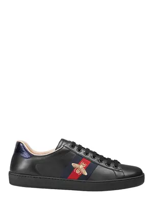 Gucci Gucci Ace Embroidered Leather Sneakers Black-8