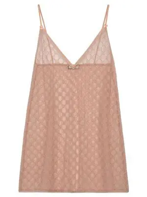 Gucci Gg Tulle Lingerie Dress - Pink