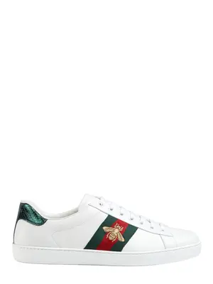 Gucci Ace Sneaker With Bee - White