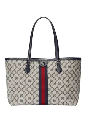 Gucci Ophidia Large Tote Bag GG Canvas Beige And Blue Supreme