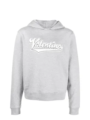 Valentino Garavani Embroidered Logo Hoodie - Grey