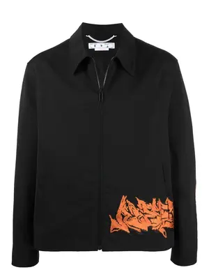 Off-White Embroidered Jacket - Black