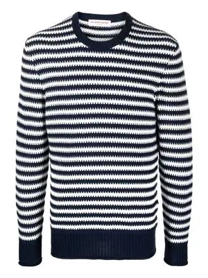Orlebar Brown Ned Stripe-print Knit Jumper - Blue
