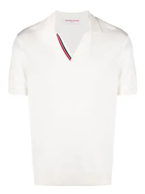 Orlebar Brown Contrasting-trim Detail Polo Shirt - White