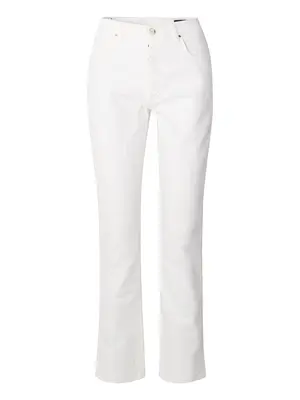 GOLDSIGN The Morgan High-rise Slim-leg Jeans - White