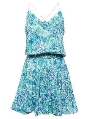 Poupette St Barth Laurie Printed Mini Dress - Blue