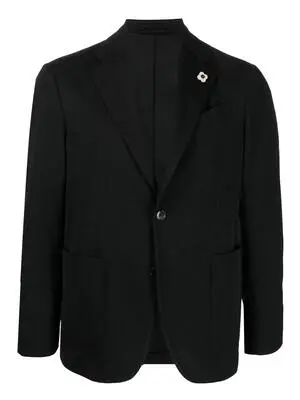 LARDINI Buttoned-up Single-breasted Blazer - Black