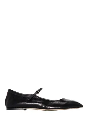 AeydĒ Square-toe Ballerina Flats - Black