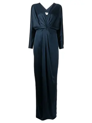 Michelle Mason Twist-detail Silk Gown - Blue