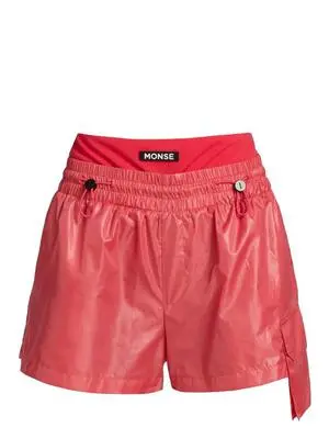 Monse Layered Toggle Shorts - Deep Pink