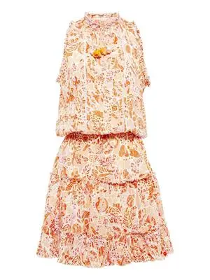 Poupette St Barth Clara Printed Minidress - Orange