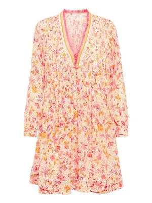 Poupette St Barth Ola Floral Rayon Georgette Minidress - Multicoloured