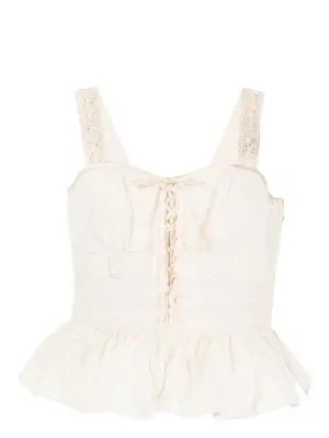 ULLA JOHNSON Peplum-Hem Cotton Blouse