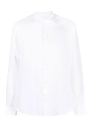 TINTORIA MATTEI 954 Cutaway Collar Linen Shirt - White