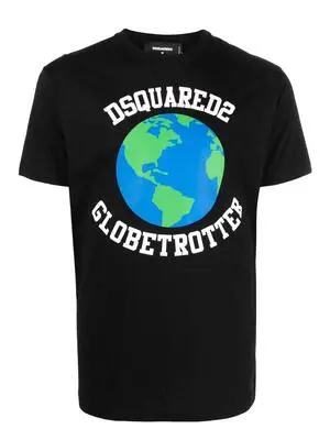 Dsquared2 Globetrotter Logo-print T-shirt - Black