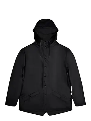 Rains Snap-front Hooded Rain Jacket - Black