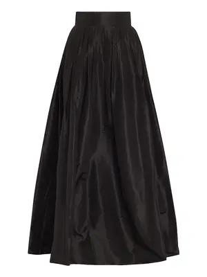 Carolina Herrera Pleated Silk Ball Skirt - Black