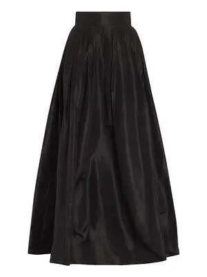 Carolina Herrera Pleated Silk Ball Skirt - Black