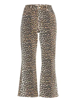 GANNI Betzy Bootcut Jeans - Leopard