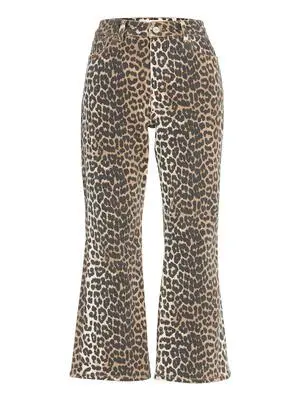 GANNI Betzy Bootcut Jeans - Leopard