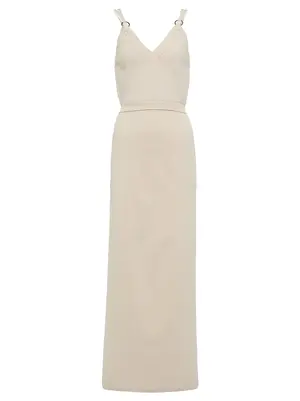 Rabanne Embellished Knit Midi Dress - Beige