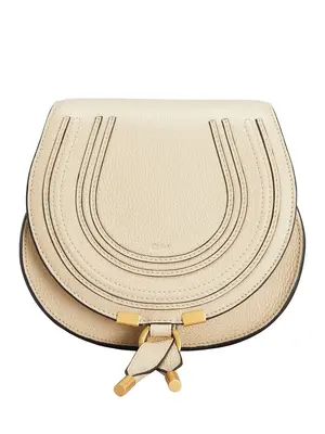 Chloé Chloe Marcie Small Crossbody Bag In Grained Calfskin Root Beige
