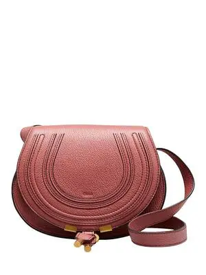 Chloé Chloe Marcie Small Crossbody Bag In Grained Calfskin Woodrose