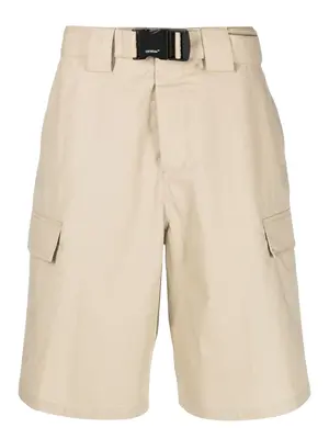 Off-White High-waisted Bermuda Shorts - Neutrals