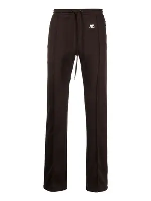 COURREGES Logo-appliqué Trousers - Brown