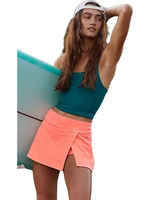 Free People FP Movement Hot Shot Mini Skort Orange